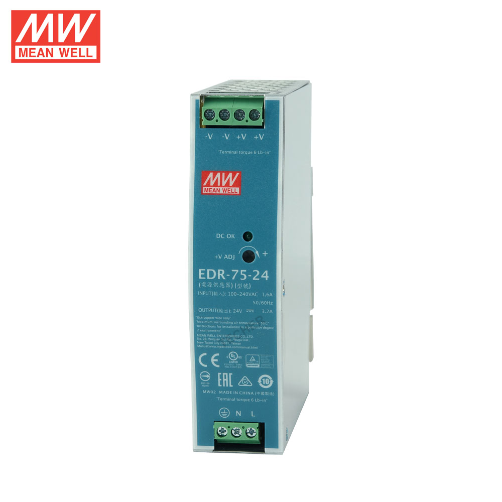 EDR-75-24 | MEAN WELL DIN Rail Switching Power Supply 24V 3.2A 75W - เทคเชอร์ :: สวิทชิ่งและ ...