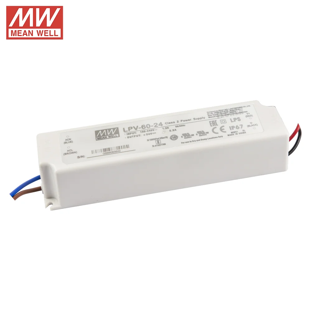 MEAN WELL LPV-60-24 Constant Voltage LED Driver 24V 60W 2.5A IP67 - เทคเชอร์ :: สวิทชิ่งและ ...