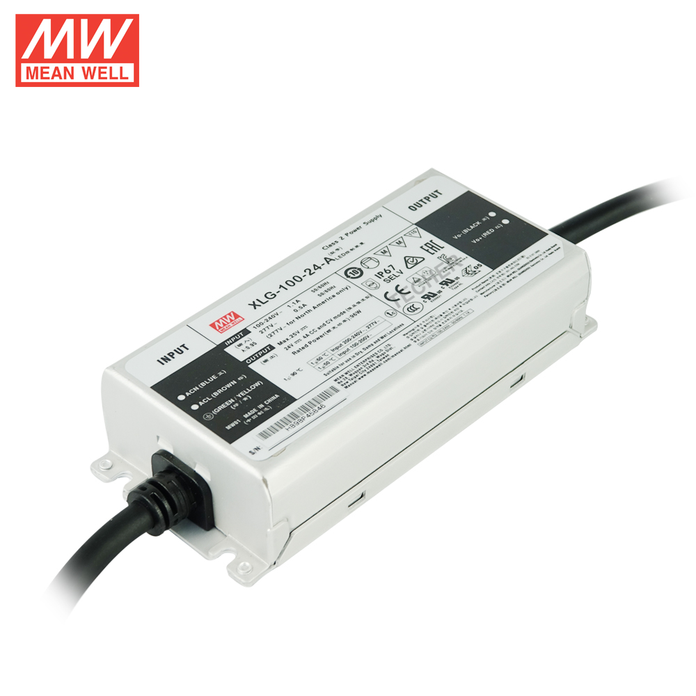 MEAN WELL XLG-100-24-A Constant Current + Constant Voltage LED Driver 100W 24V 4A IP67 [5Y ...