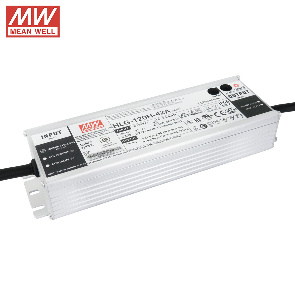 MEAN WELL HLG-120H-42A Constant Current + Constant Voltage LED Driver 120W 42V IP65 - เทคเชอร์ ...