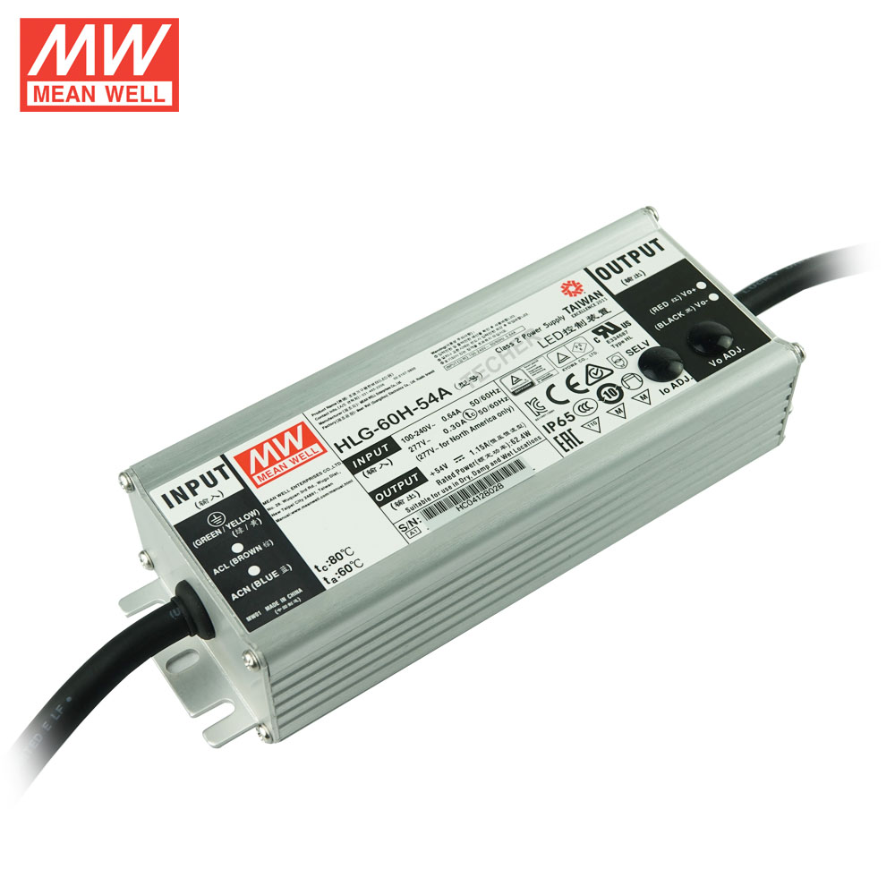 MEAN WELL HLG-60H-54A Constant Current + Constant Voltage LED Driver 60W 24V IP65 - เทคเชอร์ ...